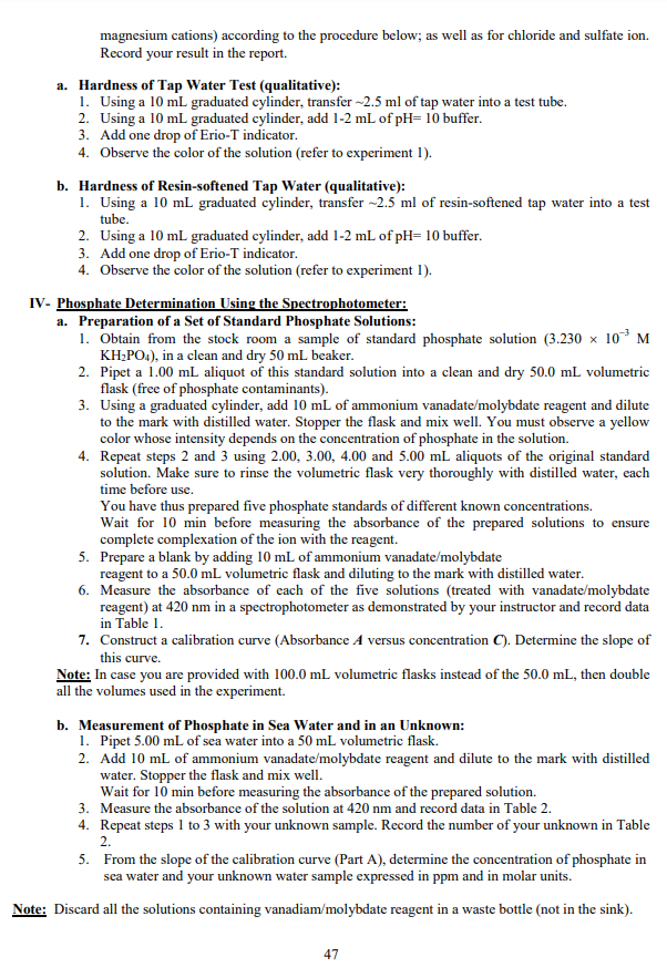 What are the names of the two complexing reagents | Chegg.com