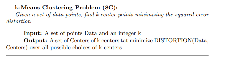 Solved k-Means Clustering Problem (8C): Given a set of data | Chegg.com