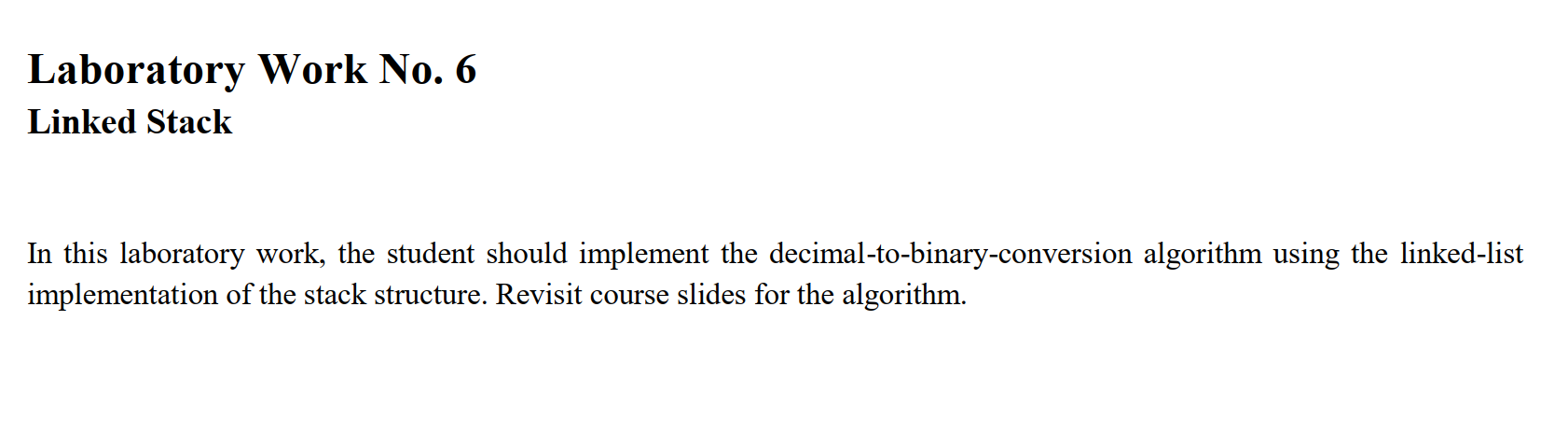 Solved Laboratory Work No. 6 Linked Stack In this laboratory | Chegg.com