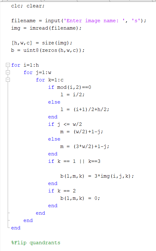 Solved MATLAB CODE Rearrange the image: – The image has been | Chegg.com
