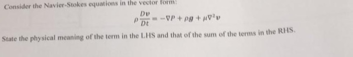 Solved Consider the Navier-Stokes equations in the vector | Chegg.com