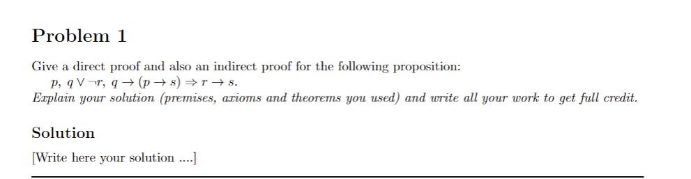 Solved Give a direct proof and also an indirect proof for | Chegg.com