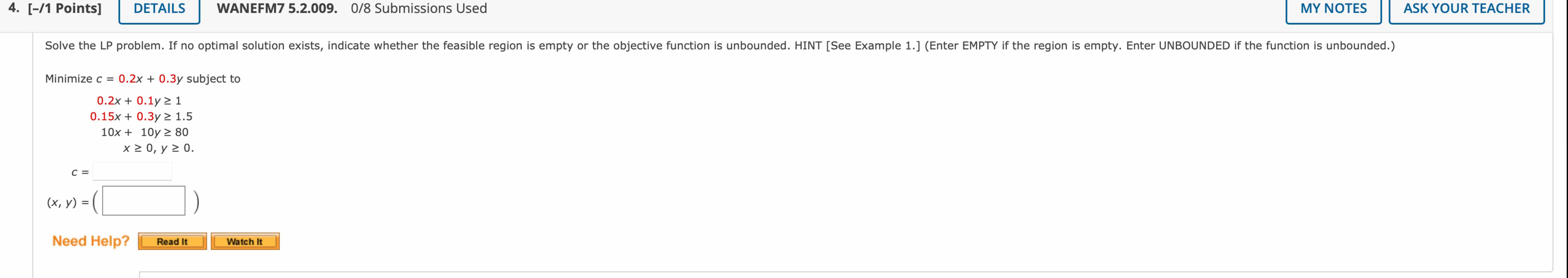 Solved [-/1 ﻿Points]WANEFM7 5.2.009. 0/8 ﻿Submissions | Chegg.com