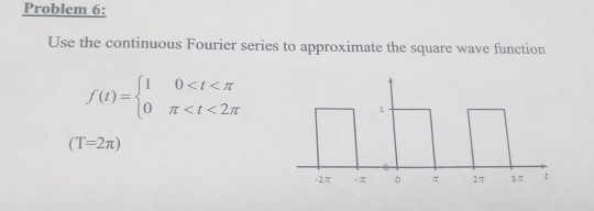 Solved Problem 6: Use the continuous Fourier series to | Chegg.com