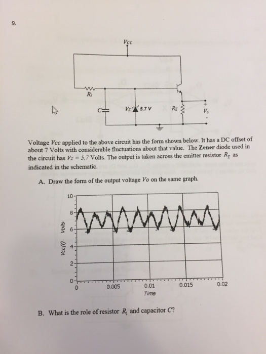 Solved Voltage Vcc applied to the above circuit has the | Chegg.com