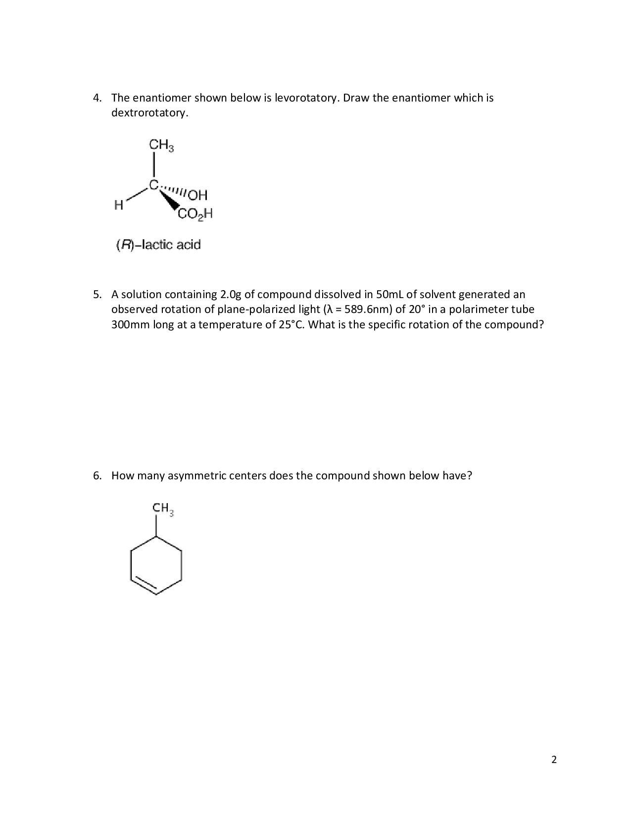 Organic Chemistry Problem Set 3 Book Chapter 4 This 7505
