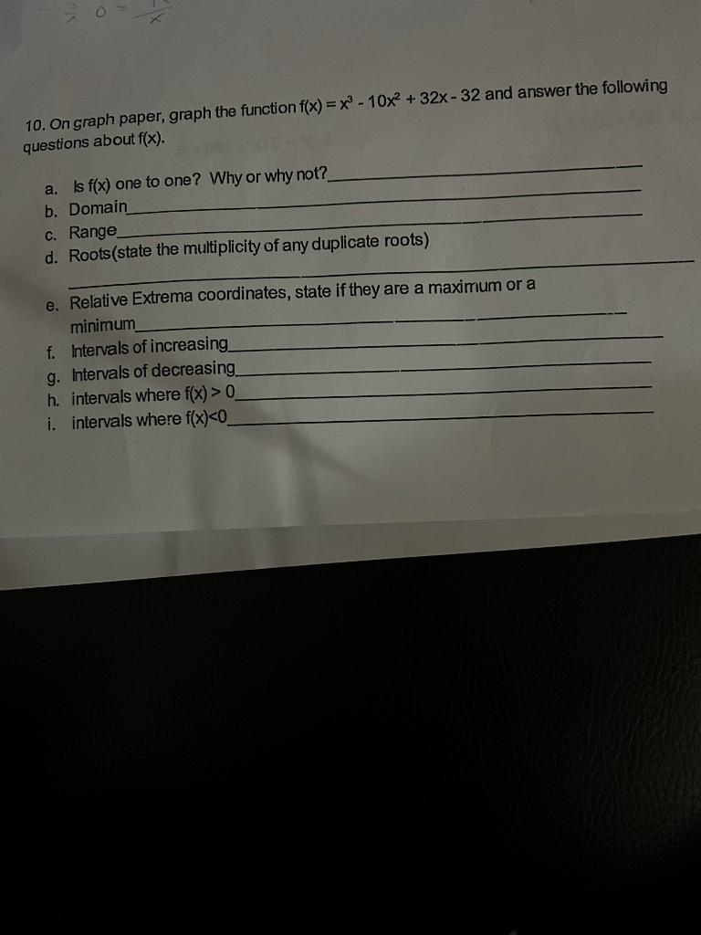 Solved 10. On graph paper, graph the function | Chegg.com