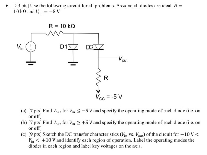 Solved Use the following circuit for all problems. Assume | Chegg.com