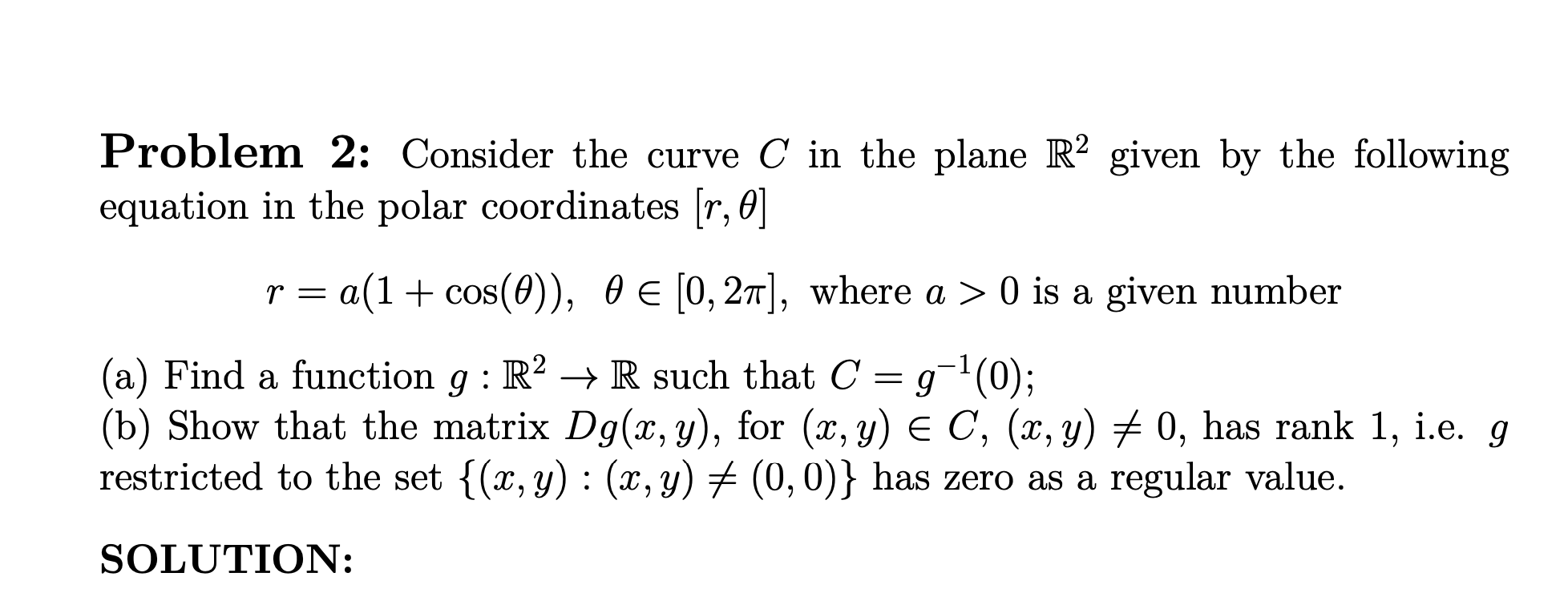 Problem 2: Consider the curve C in the plane R2 given | Chegg.com