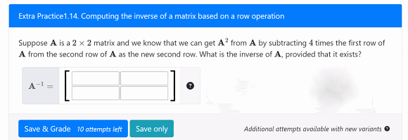 Solved Extra Practice1.14. ﻿Computing the inverse of a | Chegg.com