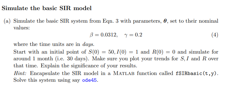 Solved Simulate the basic SIR model (a) Simulate the basic | Chegg.com
