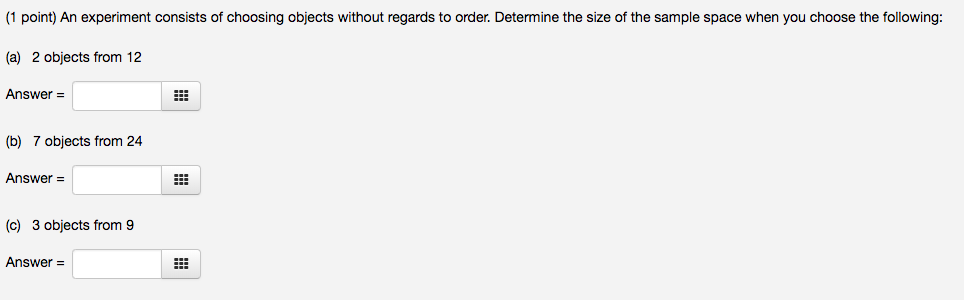 Solved 1 Point An Experiment Consists Of Choosing Objects