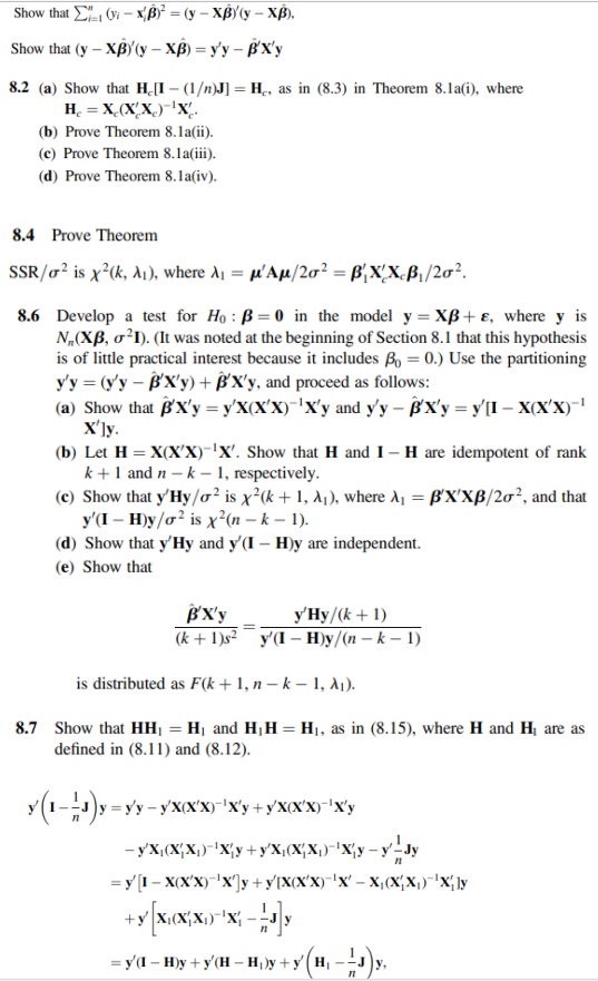 Solved Show that ∑i=1n(yi−xi′β^)2=(y−Xβ^)′(y−Xβ^), Show that | Chegg.com