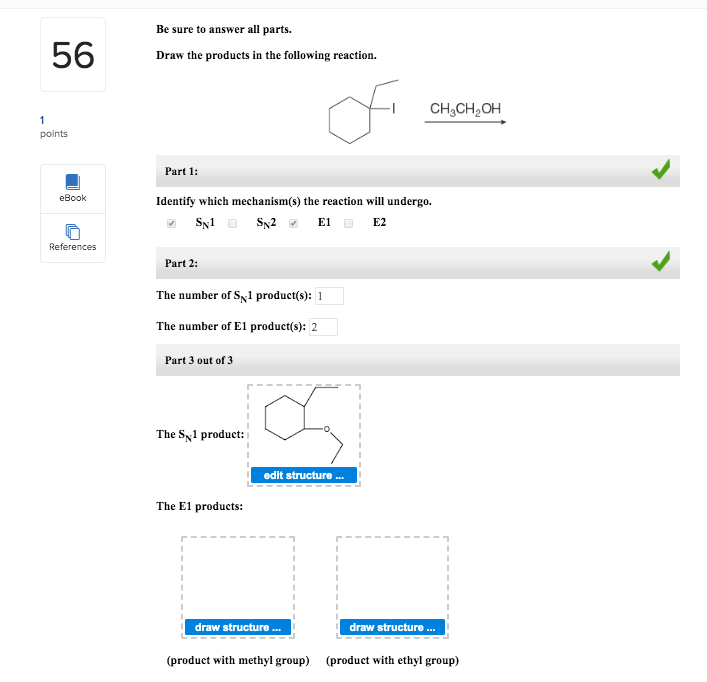 Solved Be sure to answer all parts. Draw the products in the | Chegg.com