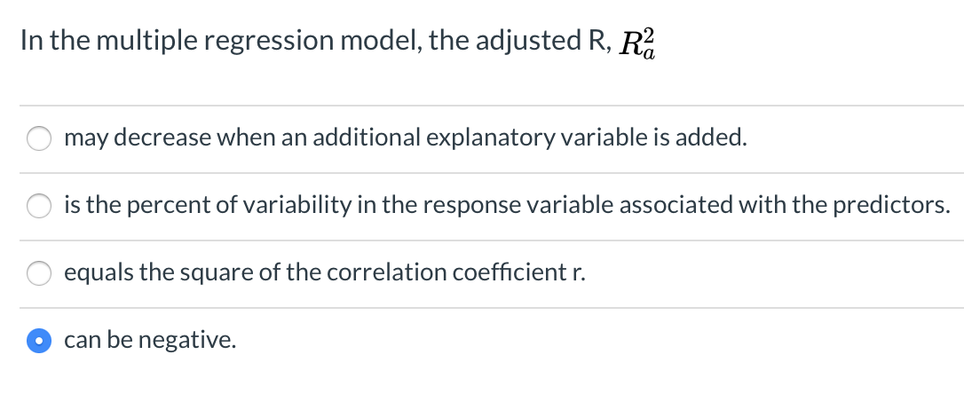 Solved In the multiple regression model, the least-squares | Chegg.com
