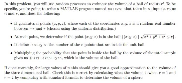 In this problem, you will use random processes to | Chegg.com