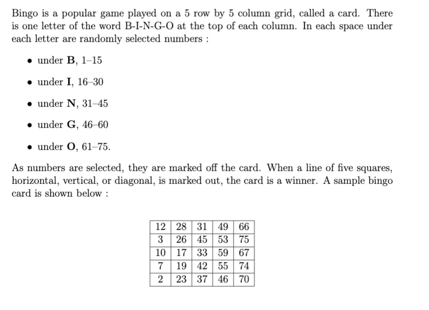 Assignment Specifications single card. The input to | Chegg.com