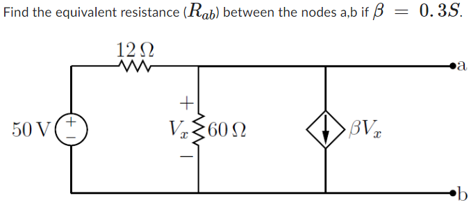 Solved Find the equivalent resistance (Rab) between the | Chegg.com