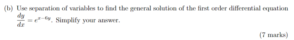 Solved (b) Use separation of variables to find the general | Chegg.com