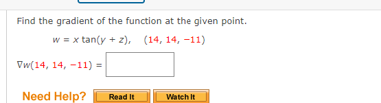 Solved Find the gradient of the function at the given | Chegg.com