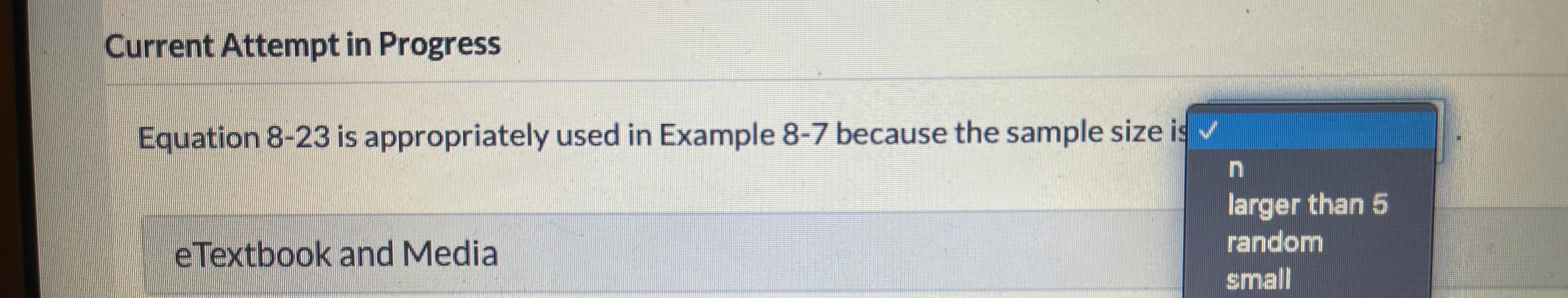 Current Attempt in Progress Equation 8-23 is | Chegg.com