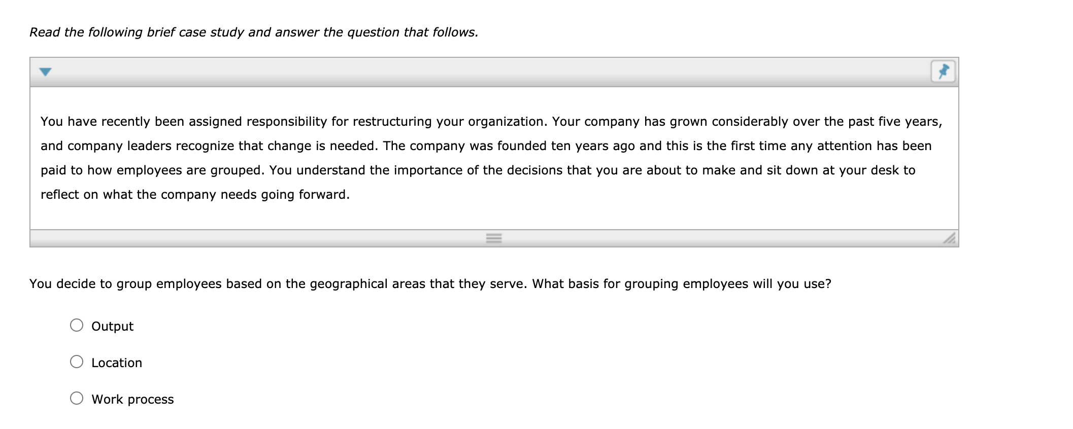 Solved Use your knowledge of organizational structure to | Chegg.com