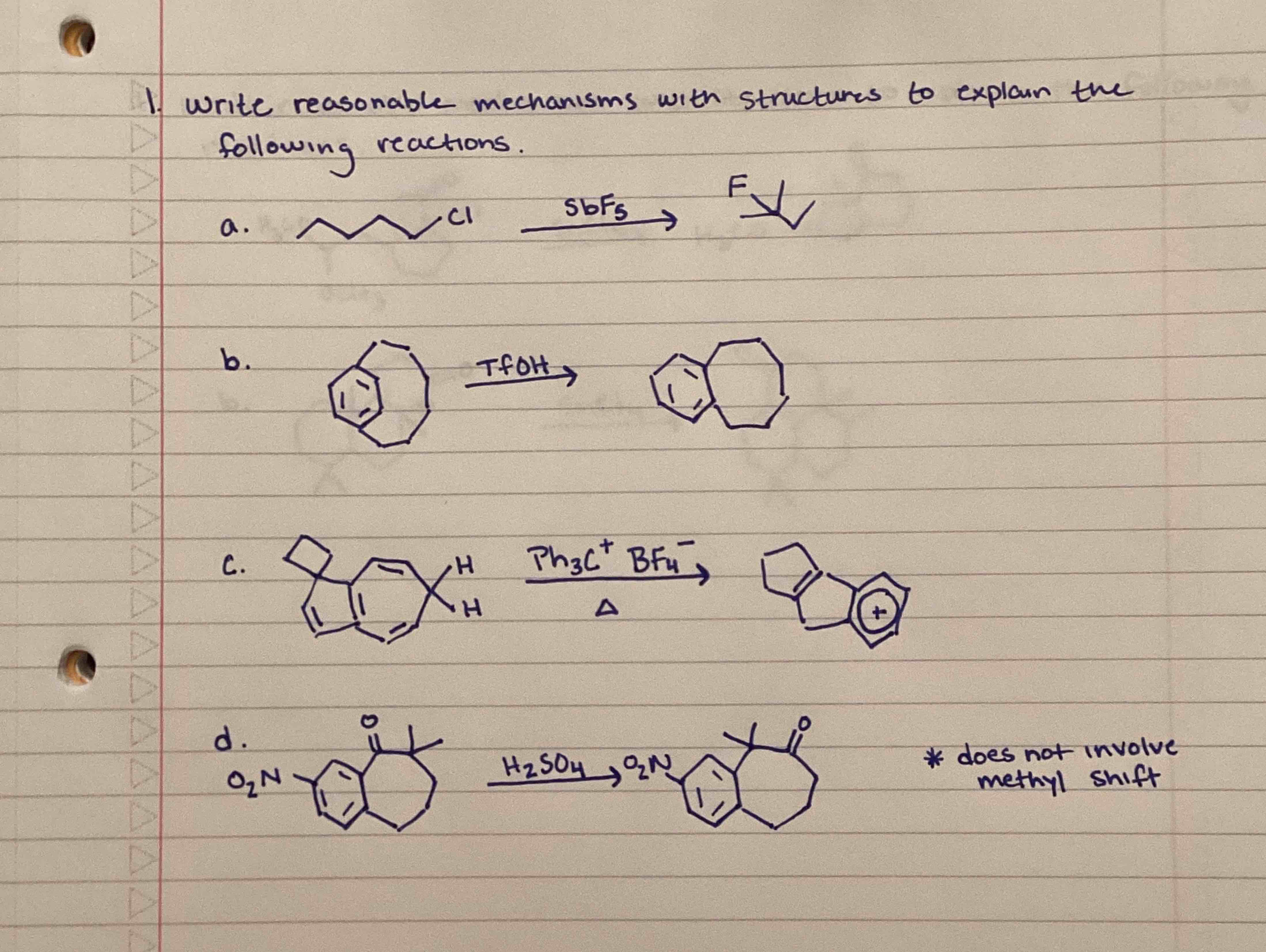 Write reasonable mechanisms with structures to | Chegg.com