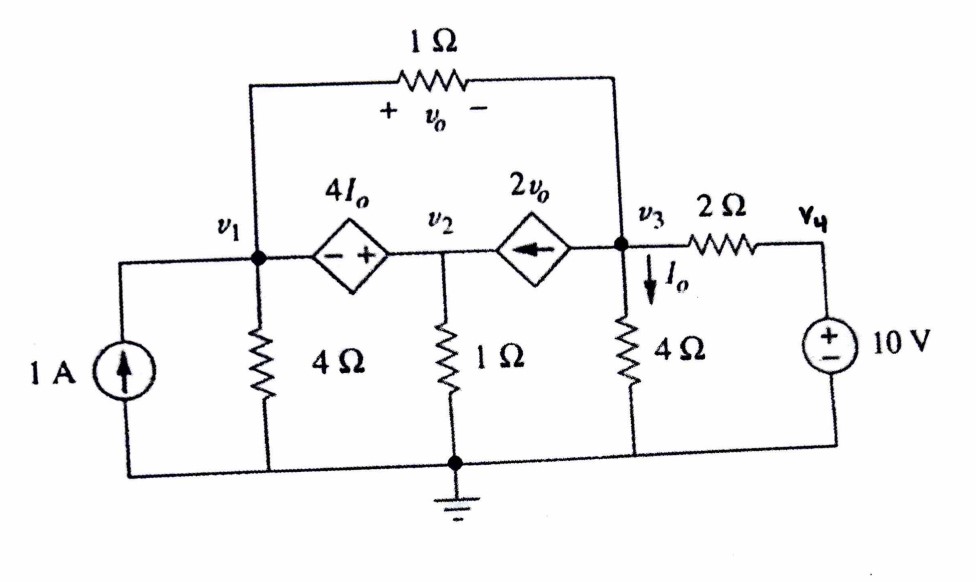 Solved Solve for v1, ﻿v2, ﻿v3, ﻿and v4 ﻿using node voltage | Chegg.com