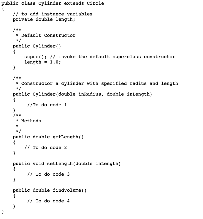 Solved Description of the Problem: Circle -radius: double | Chegg.com