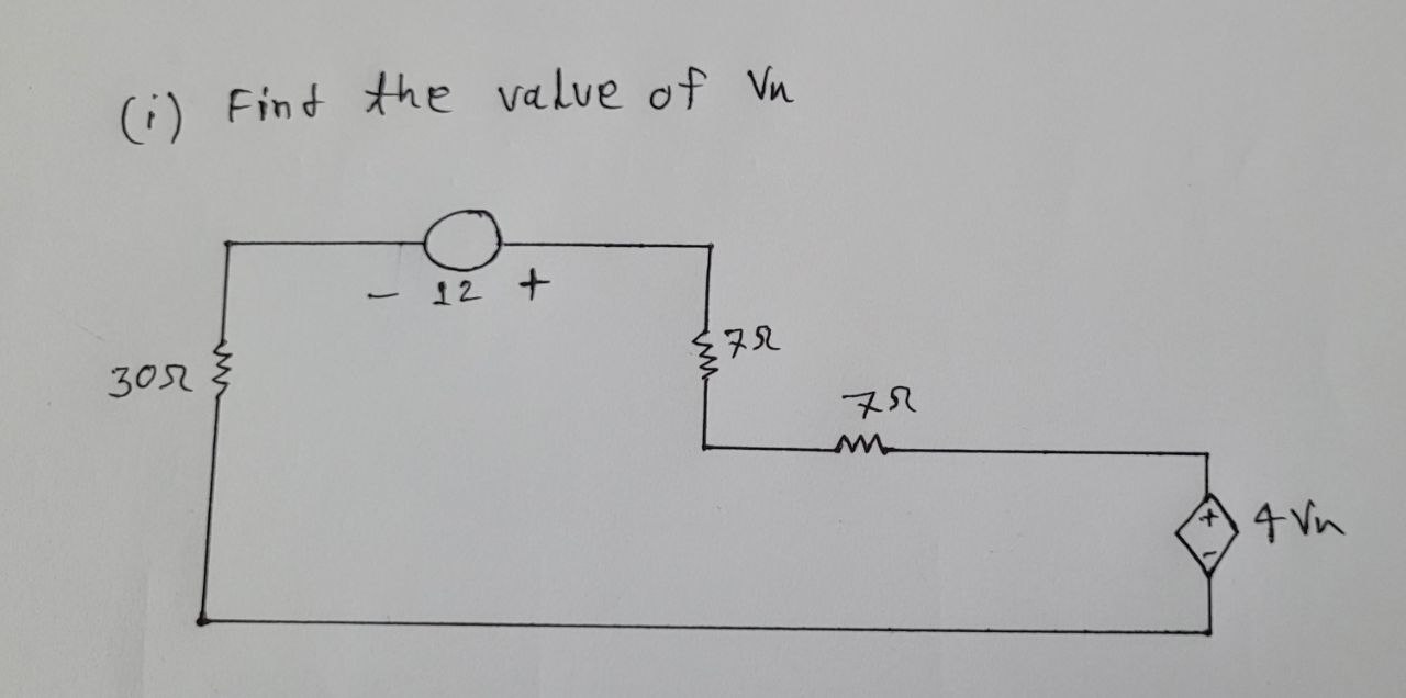 Solved (i) Fint the value of Vn | Chegg.com