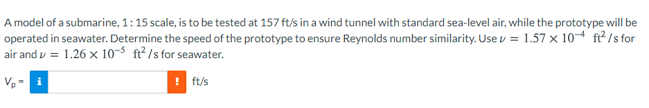 Solved A model of a submarine, 1:15 scale, is to be tested | Chegg.com