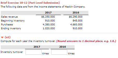 Solved Brief Exercise 18-12 (Part Level Submission) The | Chegg.com