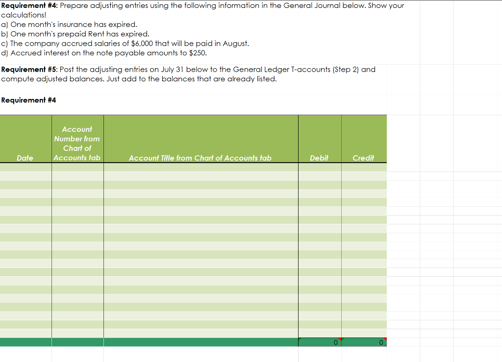 Solved Requirement #4: Prepare adjusting entries using the | Chegg.com