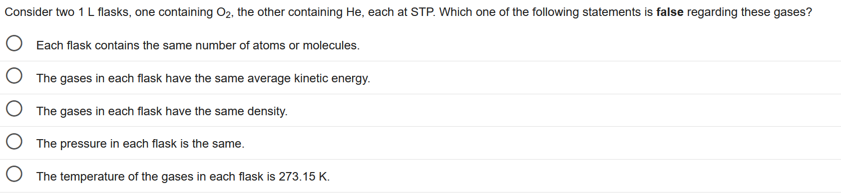 Solved Consider two 1 ﻿L flasks, one containing | Chegg.com