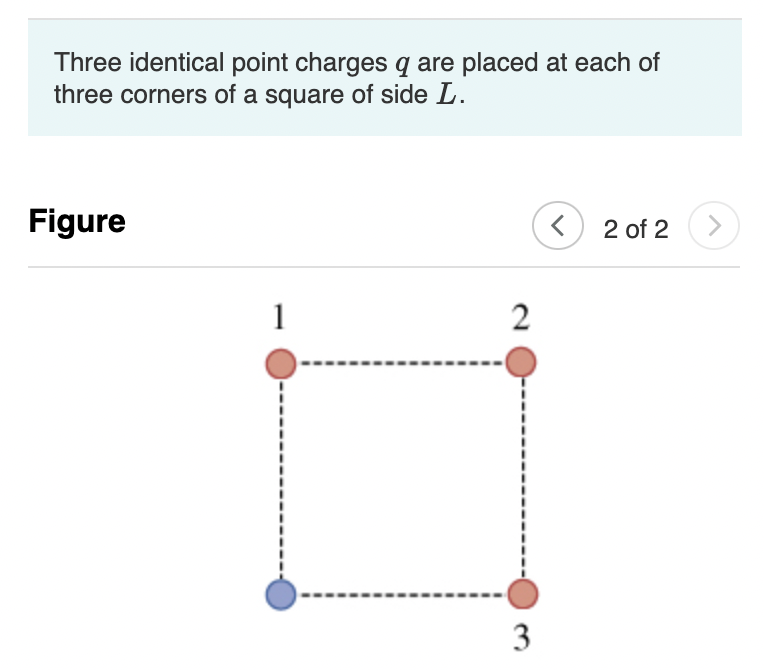 Solved Three identical point charges q are placed at each of | Chegg.com
