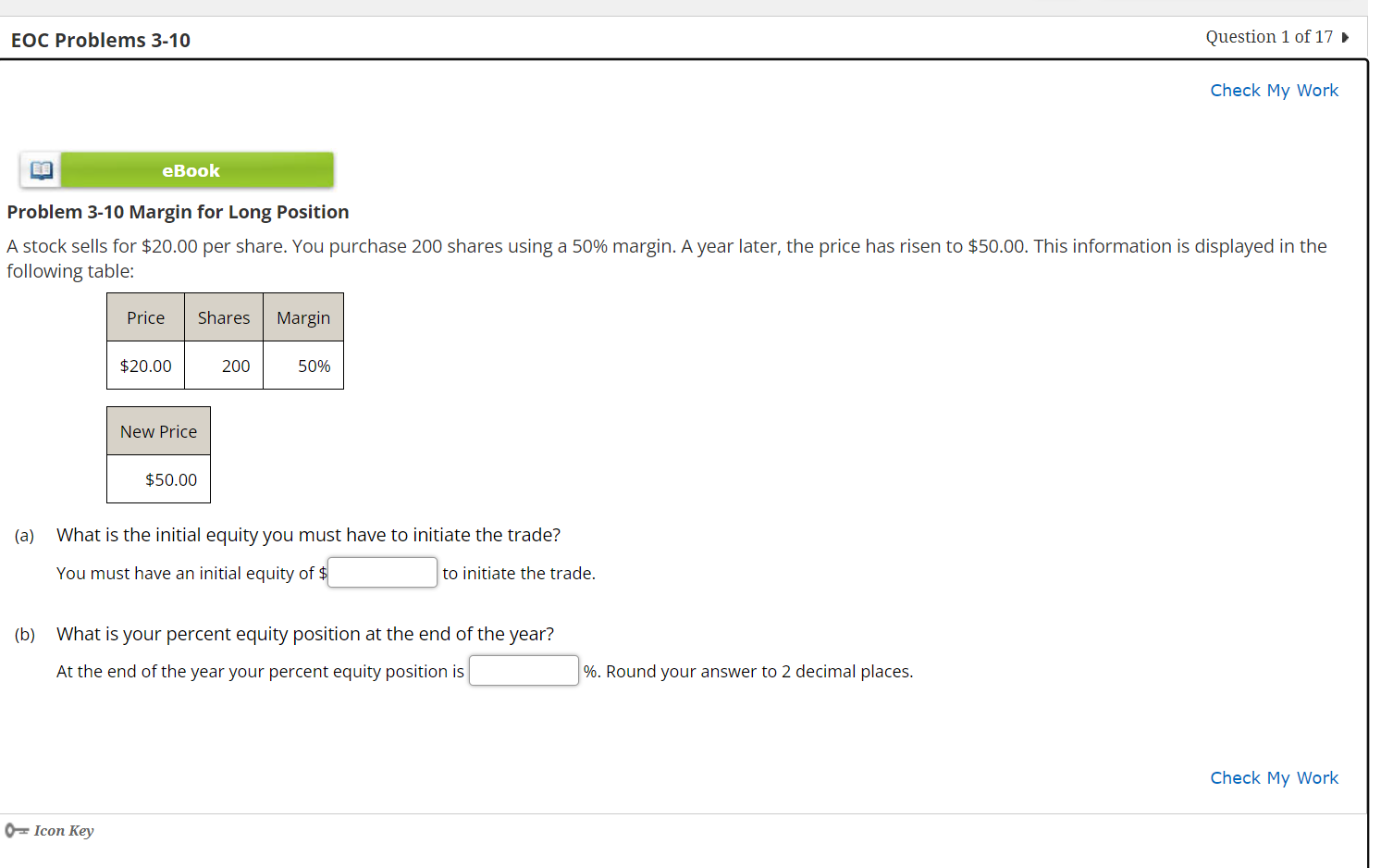 Solved Check My Work Problem 3-10 Margin for Long Position A | Chegg.com