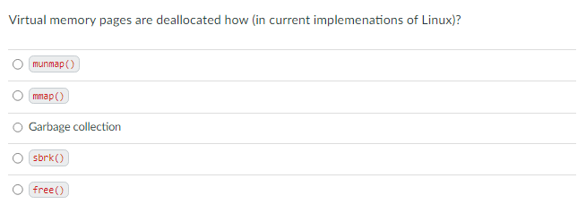 Solved Virtual Memory Pages Are Deallocated How In Current 