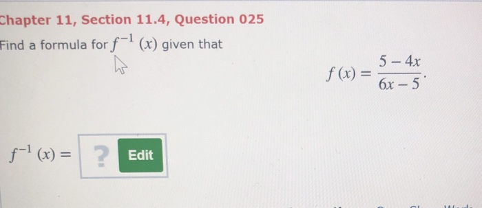 Solved Chapter 11, Section 11.4, Question 025 Find a formula | Chegg.com