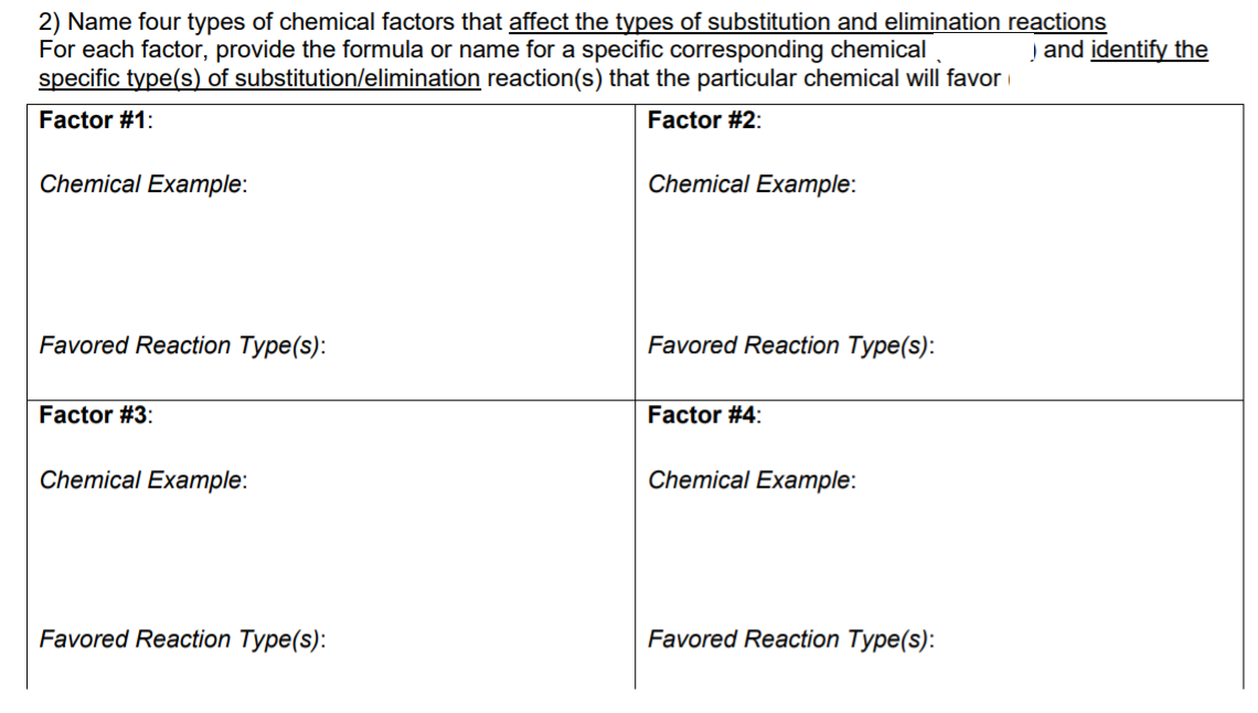 Solved 2) Name four types of chemical factors that affect | Chegg.com