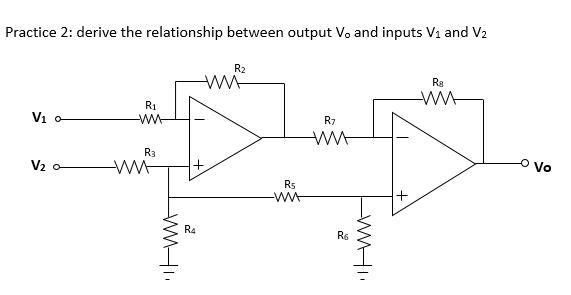 Solved Practice 2: derive the relationship between output Vo | Chegg.com
