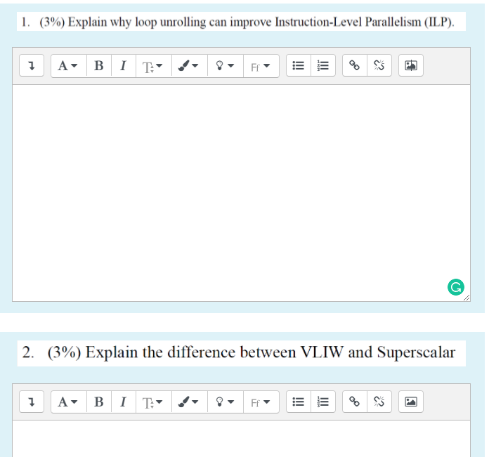Solved 1. (3%) Explain why loop unrolling can improve | Chegg.com