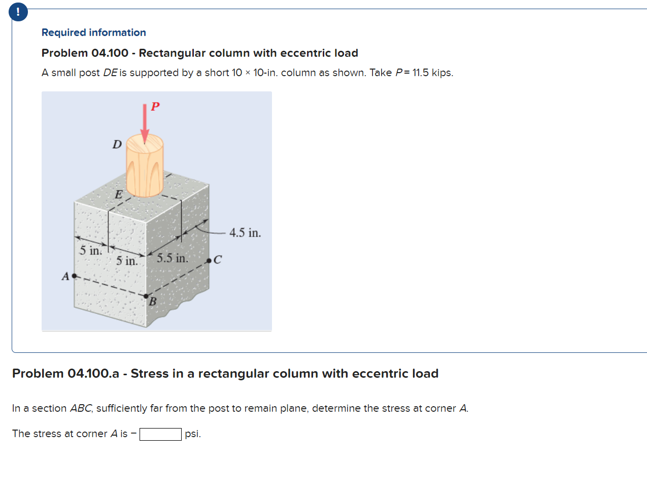 Solved ! Required information Problem 04.100 - Rectangular | Chegg.com