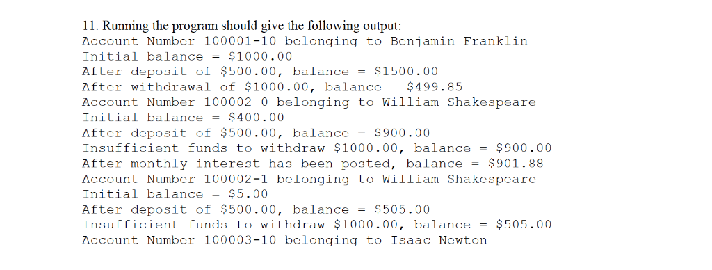 Solved Task #2 Creating a Second Subclass 1. Create a | Chegg.com