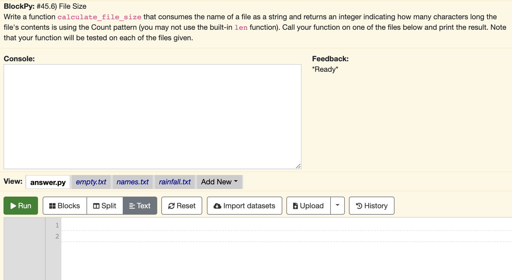 Solved BlockPy: #45.6) File Size Write a function | Chegg.com