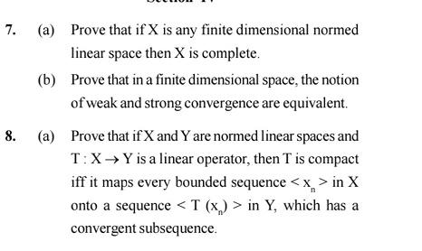 Solved 8. 7. (a) Prove that if X is any finite dimensional | Chegg.com