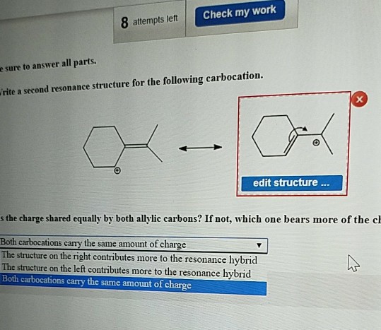 Solved write a second resonance structure for the following | Chegg.com