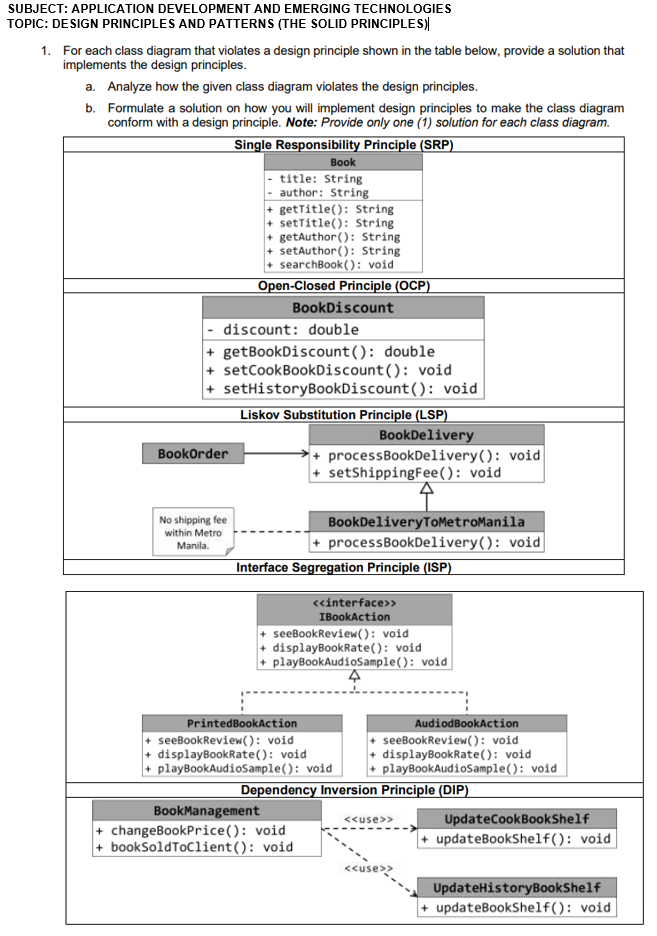 SUBJECT: APPLICATION DEVELOPMENT AND EMERGING | Chegg.com