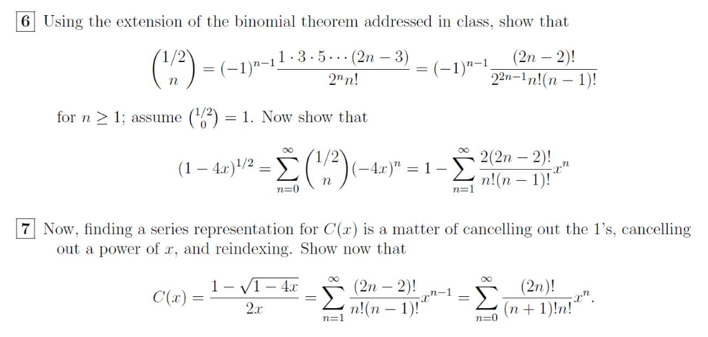 Solved Using the extension of the binomial theorem addressed | Chegg.com