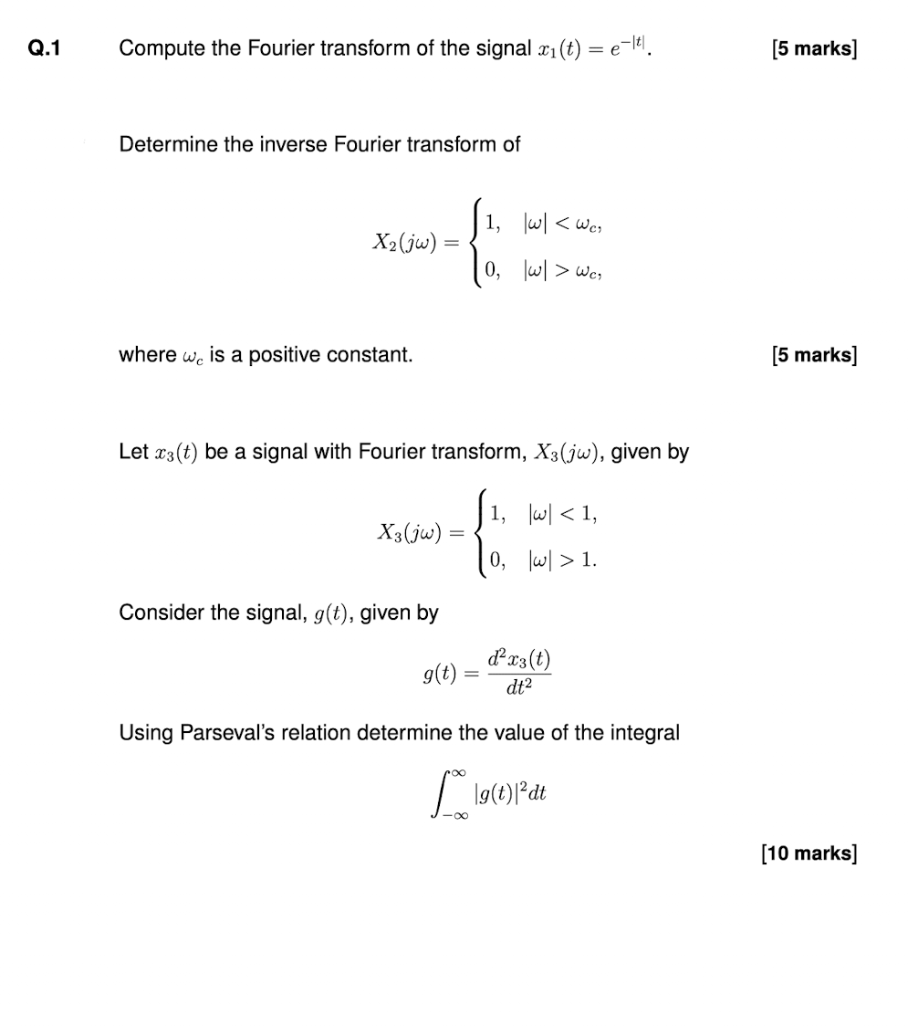 Solved Compute the Fourier transform of the signal | Chegg.com
