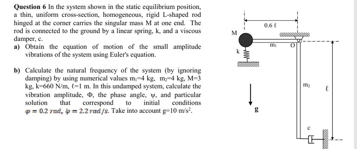 Solved Question 6 In ﻿the system shown in ﻿the static | Chegg.com